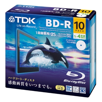 TDK BD-R(録画用ブルーレイディスク) 1層25GB 1-4倍速 10P インクジェット対応